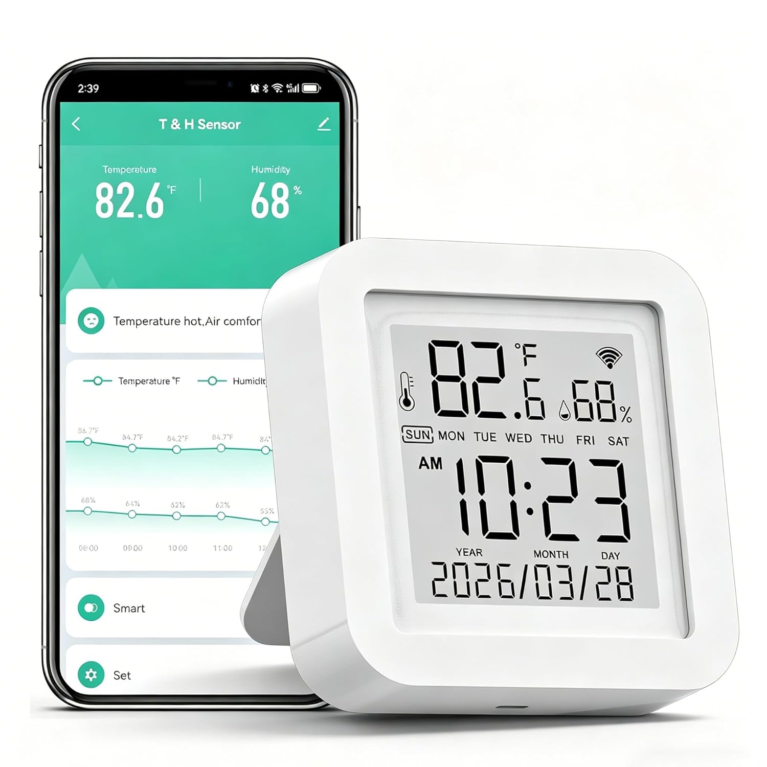 Amazon.com: Smart WiFi Temperature Humidity Monitor: TUYA Wireless ...