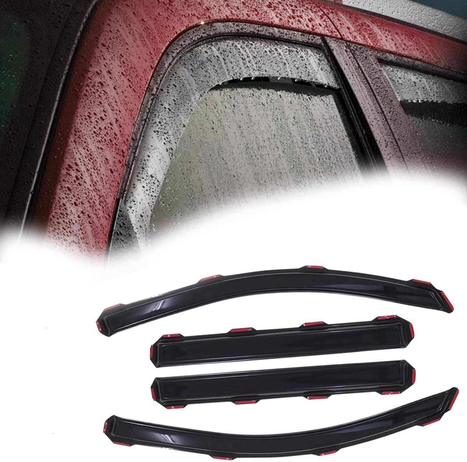 VICOJETOR Original Side Window Wind Deflector,4pc in-Channel Style Tape ...