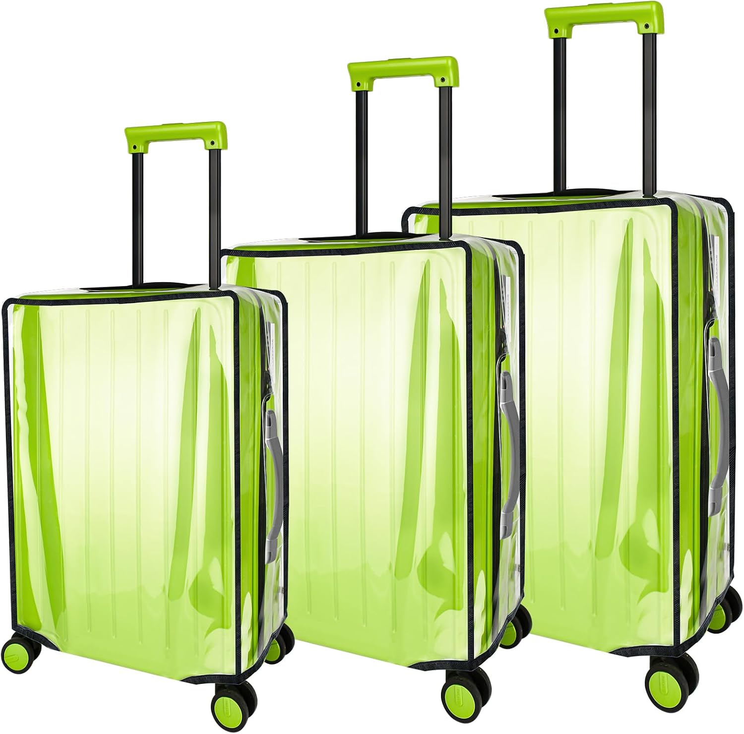 Amazon.com | YSSPPOY 3 Pieces Luggage Cover, Thickness Clear Suitcase ...