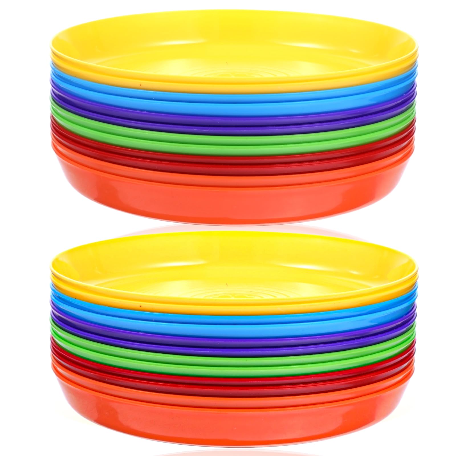Amazon.com | JOUTYFOR 24 Pack Plastic Plates, 7 Inch Colorful Toddler ...