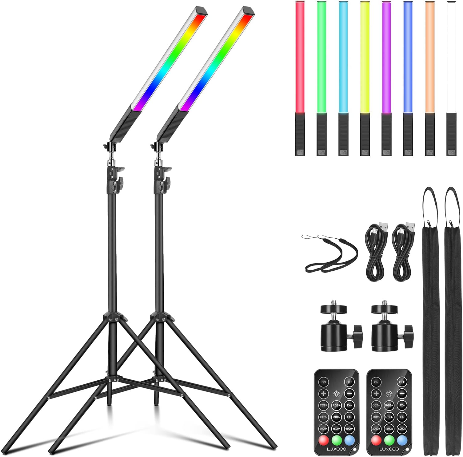 Amazon.com : 2 Pack Led Video Light Wand Stick, Obeamiu 5600K Led ...