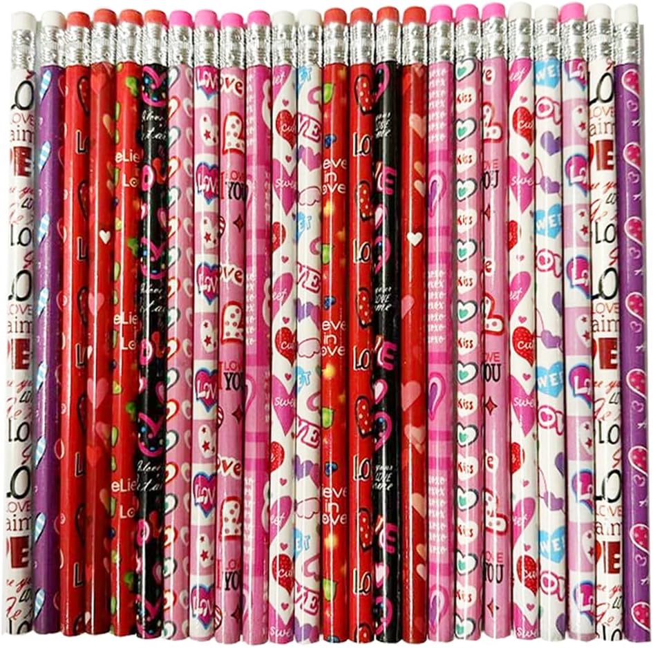 Amazon.com : BAISDY 72 Pcs Valentine's Day Pencils Heart Shape ...