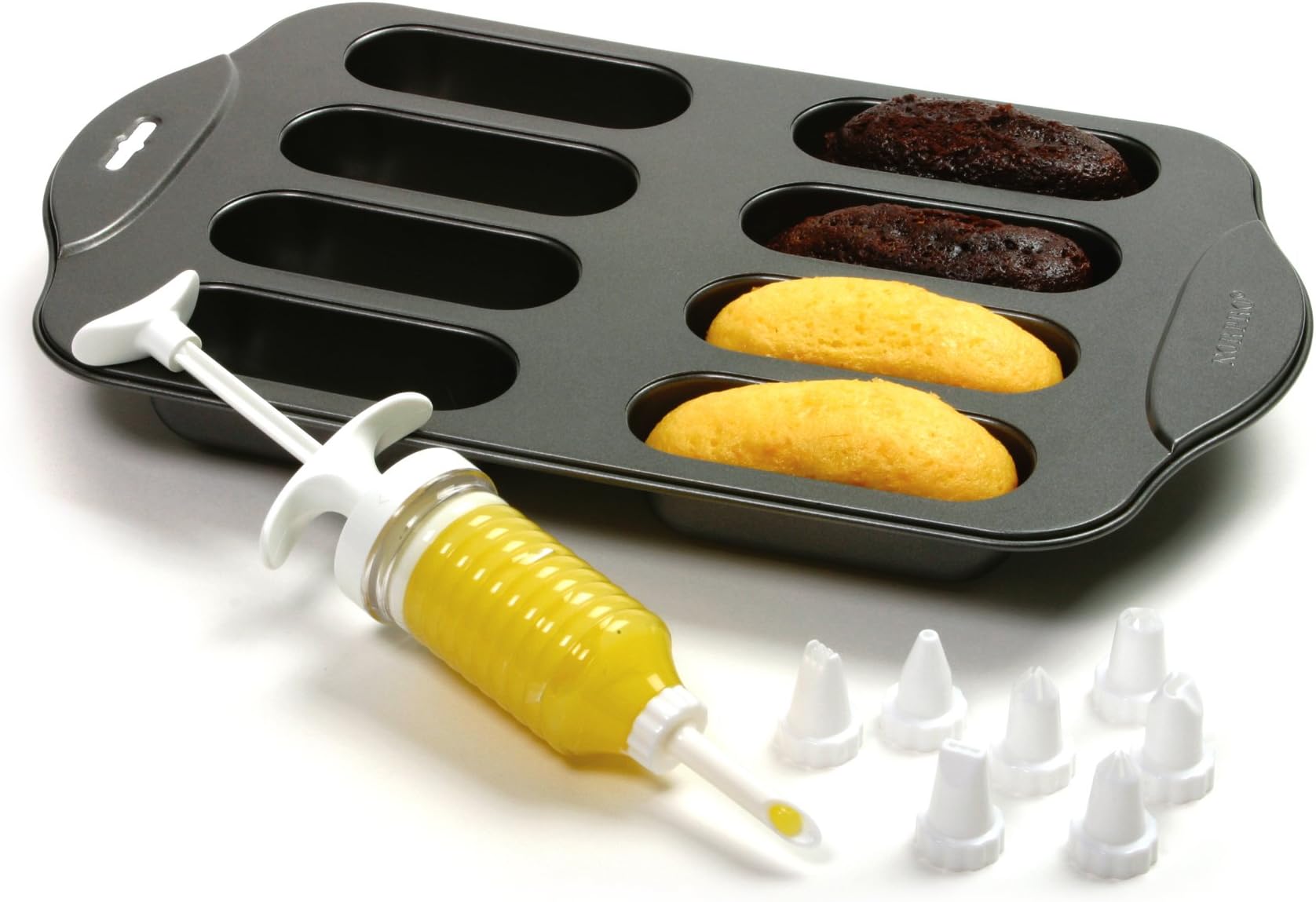 Amazon.com: Norpro Cream Canoe Pan with Bonus 9 Piece Decorating Set, 9 ...