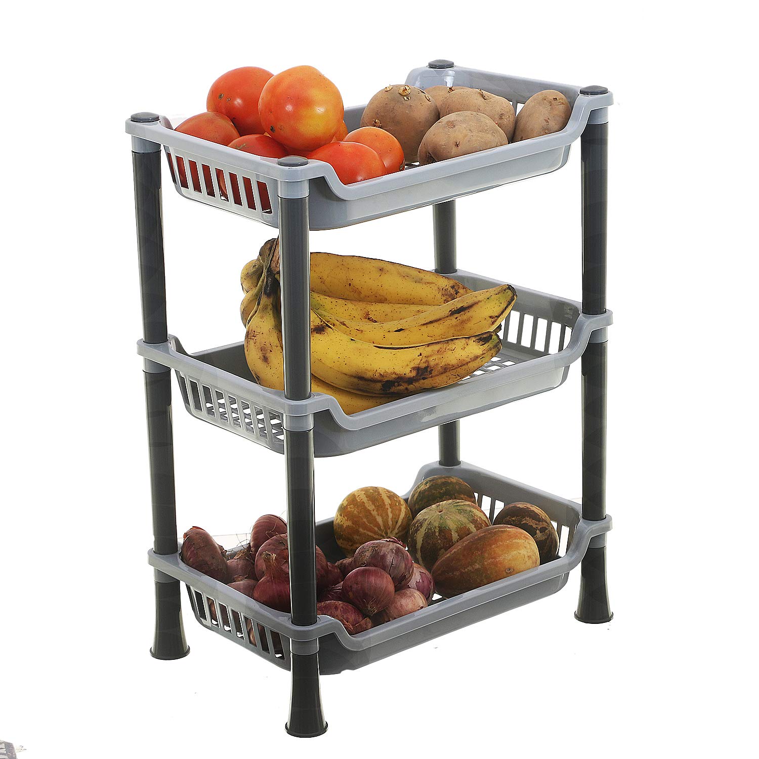 Kuber Industries Plastic 3 Layer Multi-Purpose Kitchen Storage Basket ...