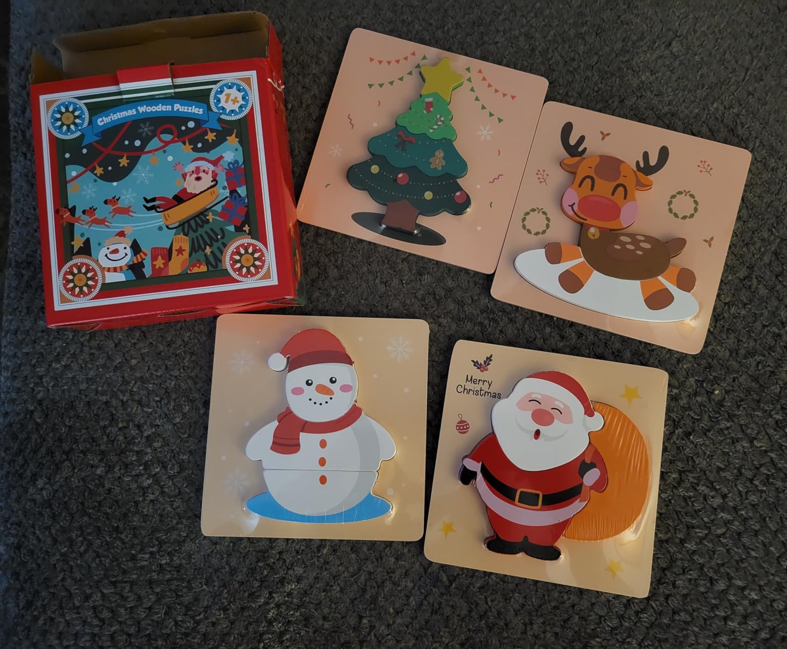 Amazon.com: Christmas Wooden Puzzles for Toddlers, Baby Jigsaw Puzzles ...