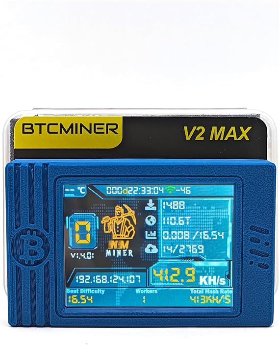 Amazon.com: NerdMiner V2 MAX Solo Miner 400KH/s, Crypto Bitcoin Miner ...