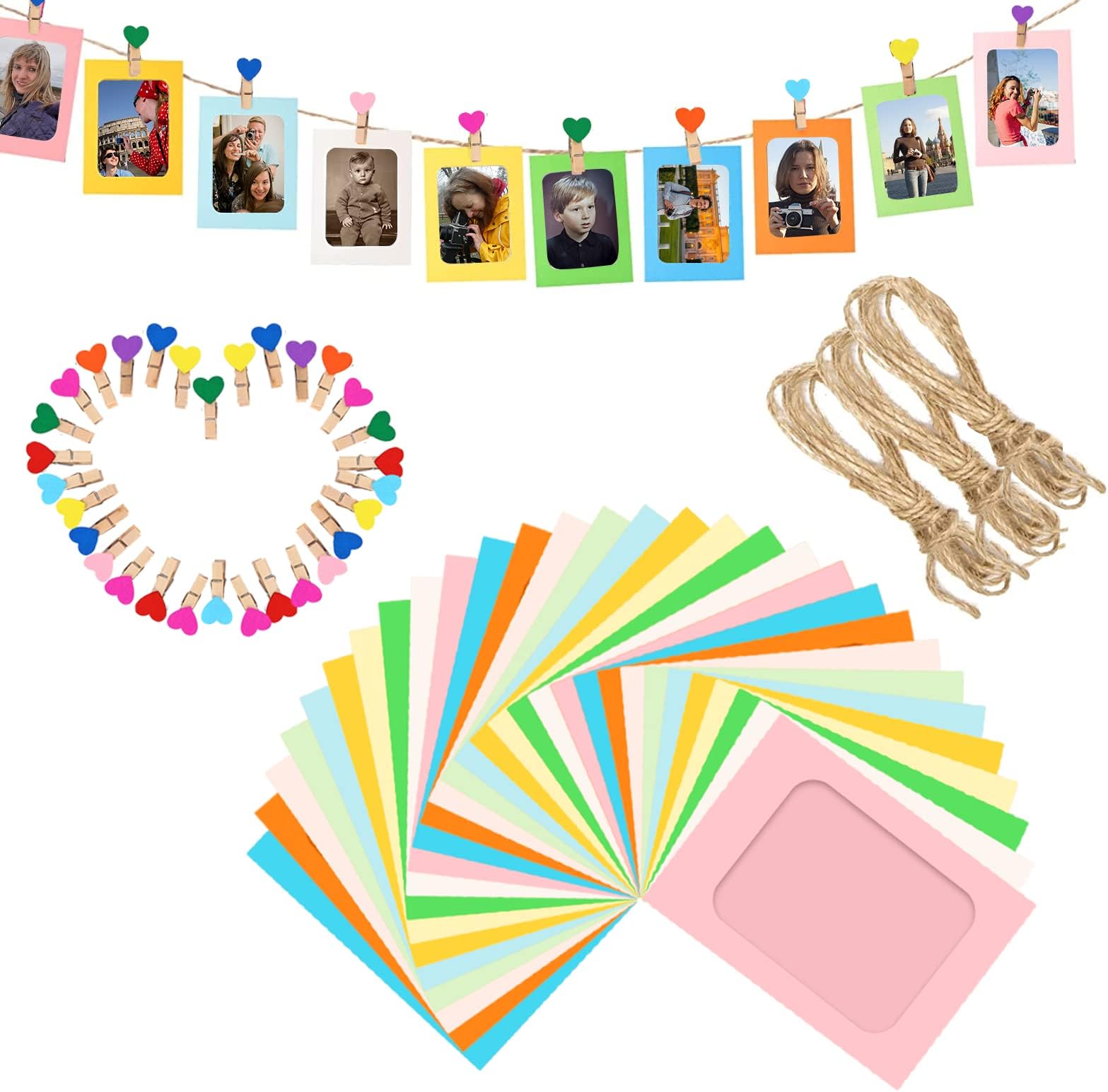 Amazon.com: Juvale 50 Pack Paper Picture Frames 4x6, DIY Cardboard ...