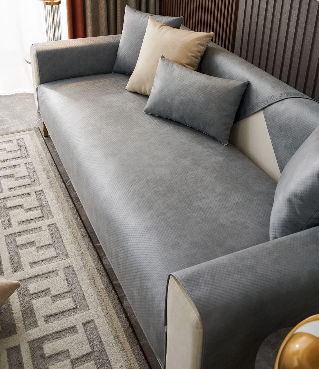 Amazon.com: vctops Waterproof Non Slip Sofa Couch Cover Luxury Faux PU ...