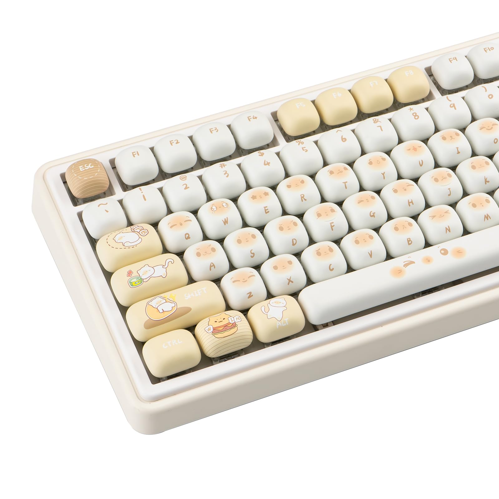 COOMICKEY MOG Profile Keycaps, PBT Keycaps 60 75 100 Percent, Cute Cat ...