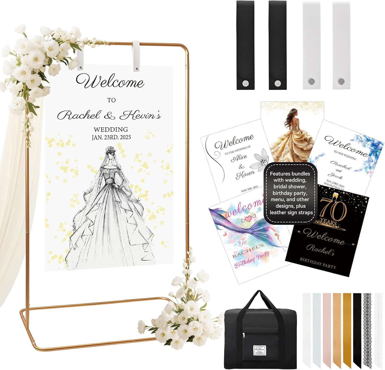 Amazon.com: Runpig Wedding Sign Stand for Welcome Sign,Adjustable Easel ...