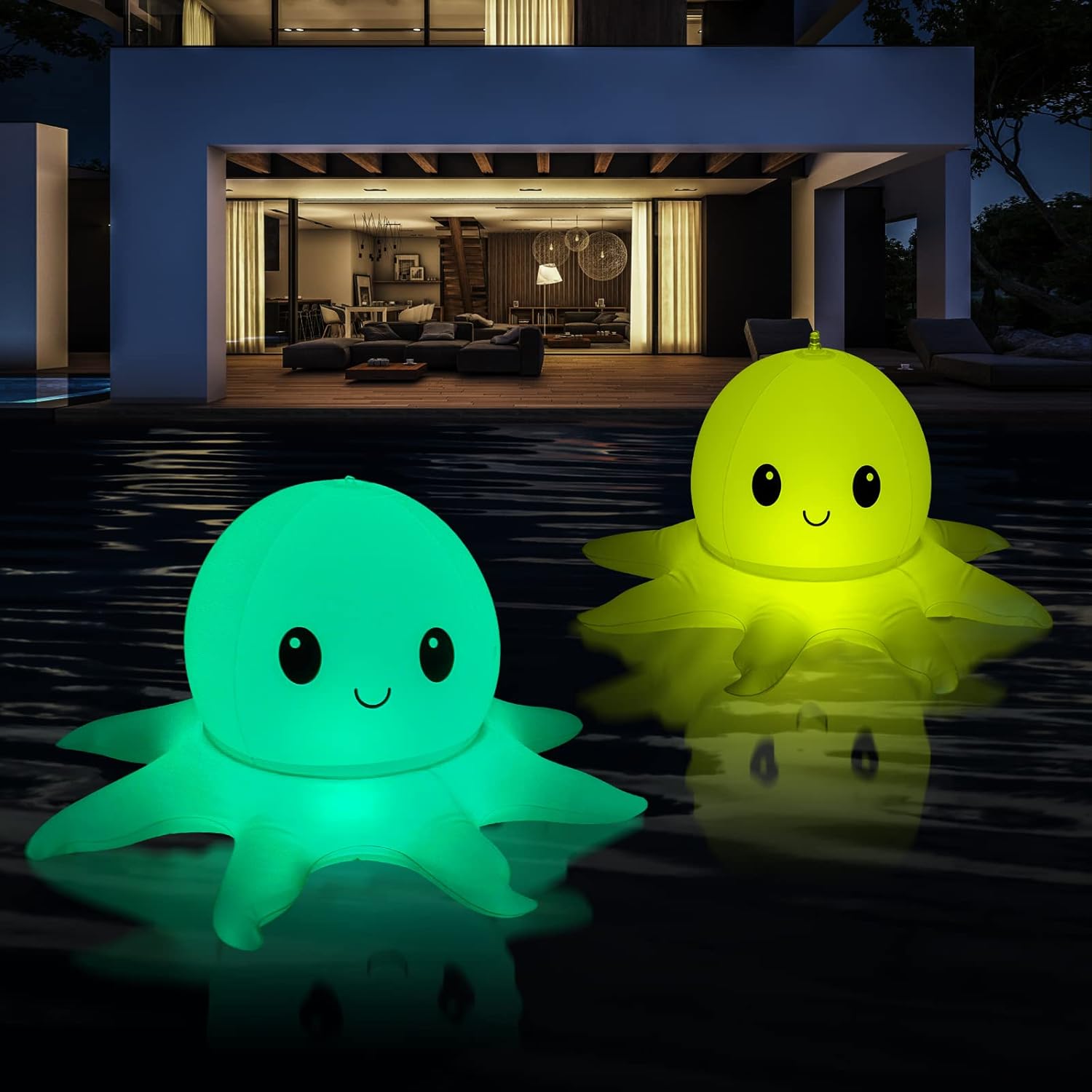 Buy SEMANJLL Solar Powered Octopus Floating Pool Light, 20 inch 16 RGB ...