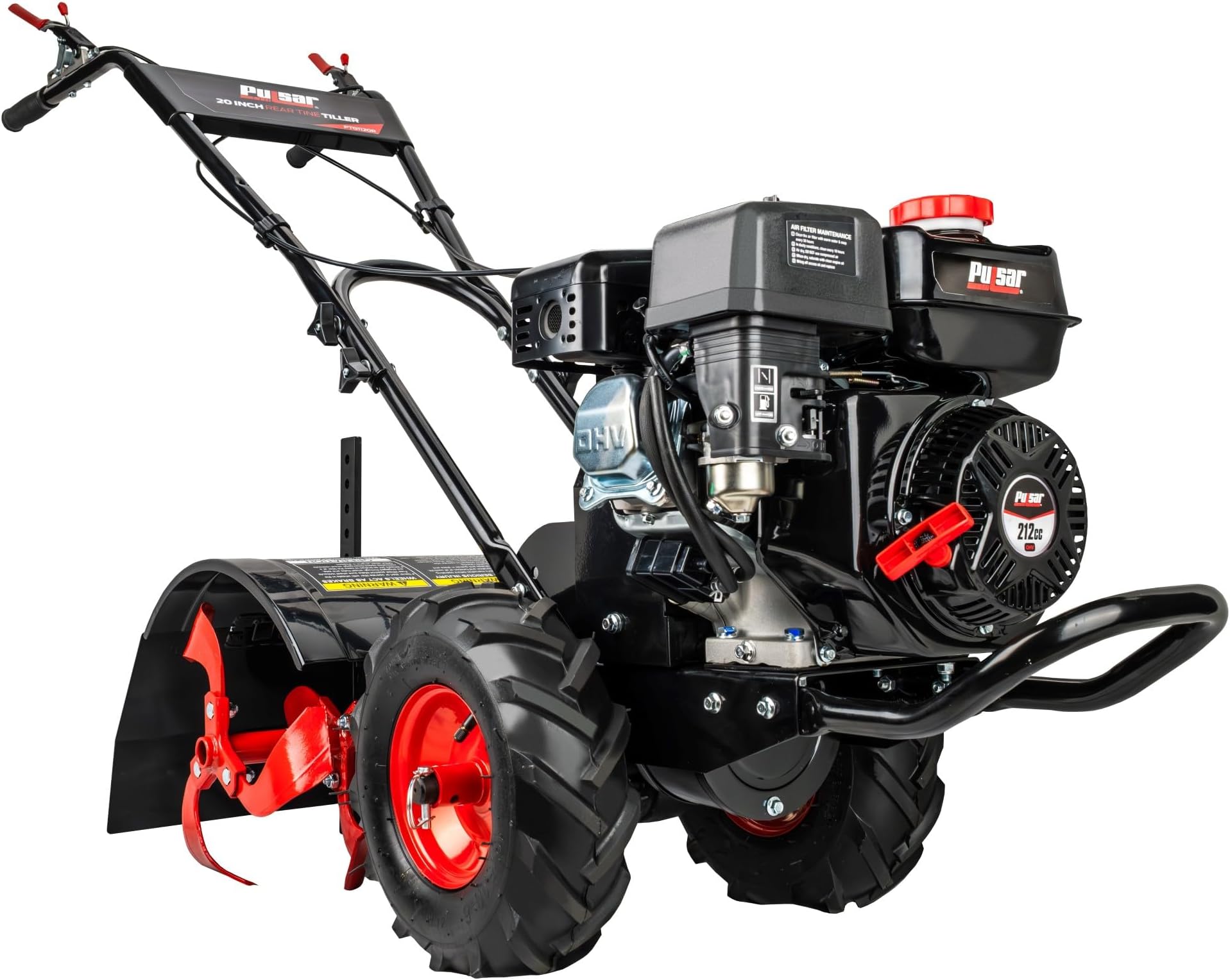 Amazon.com : Pulsar 212cc 20-Inch Gas Powered Rear Tine Tiller with ...