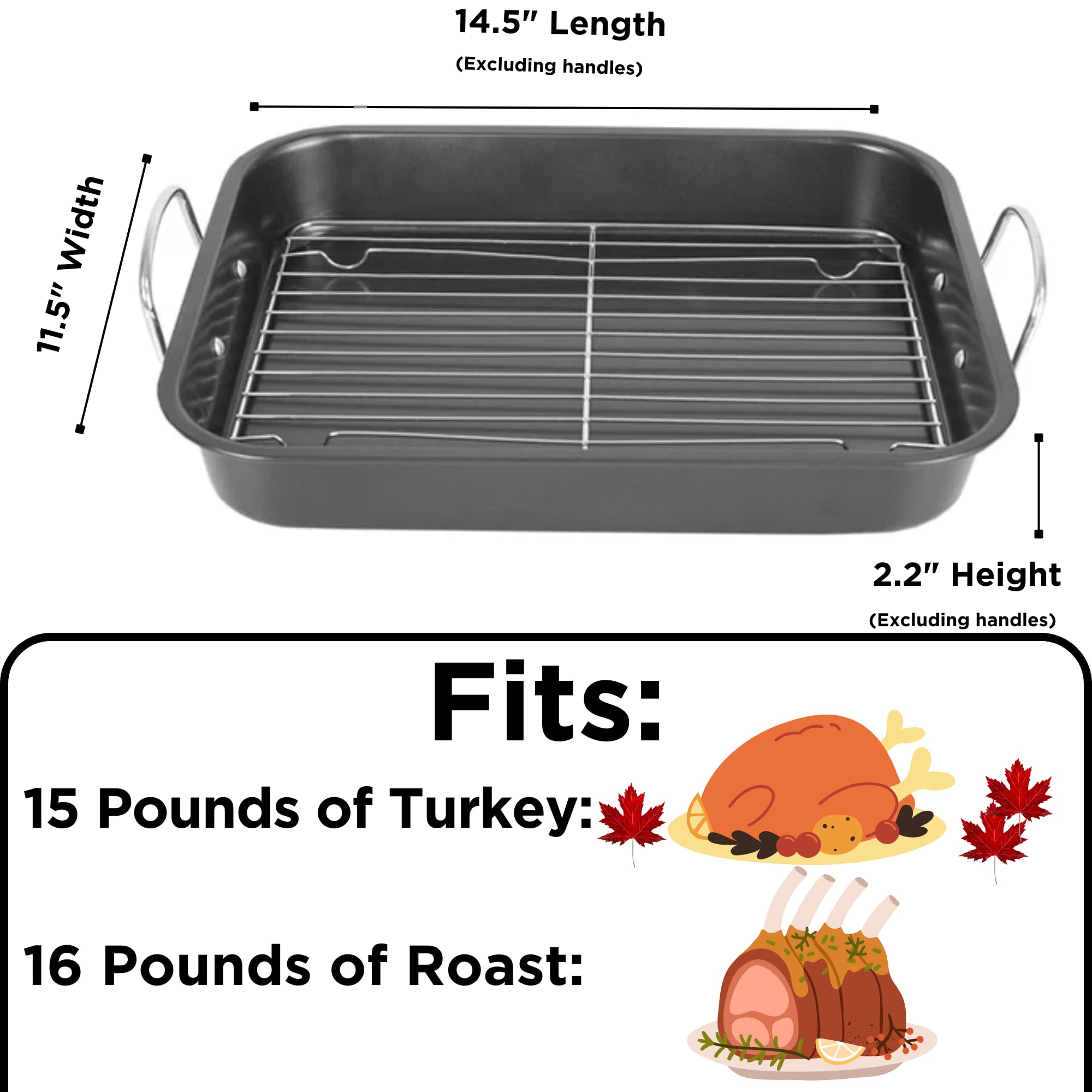 Snapklik.com : Non Stick Turkey Roasting Pan