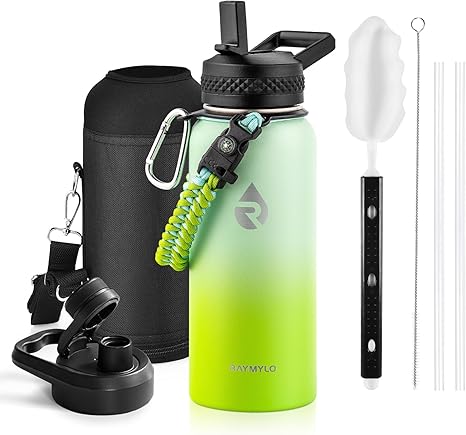 Amazon.com: RAYMYLO Insulated Water Bottle 32 oz, Triple Wall Vacuum ...