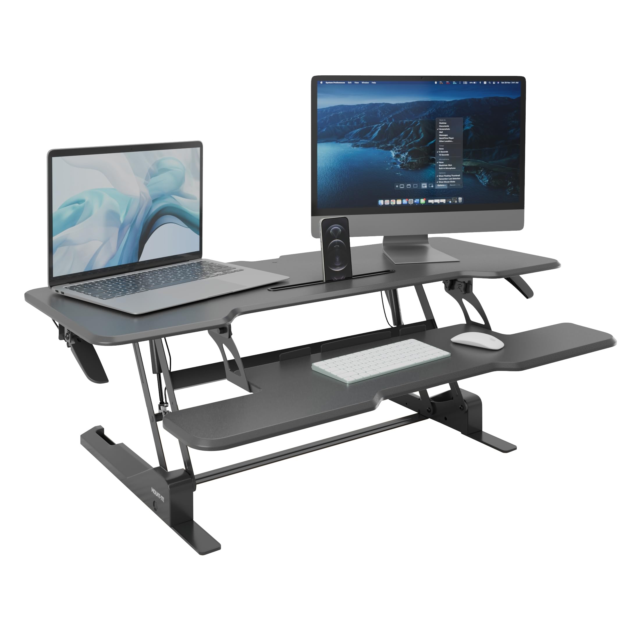 Amazon.com: Mount-It! Height Adjustable Standing Desk Converter, Large ...
