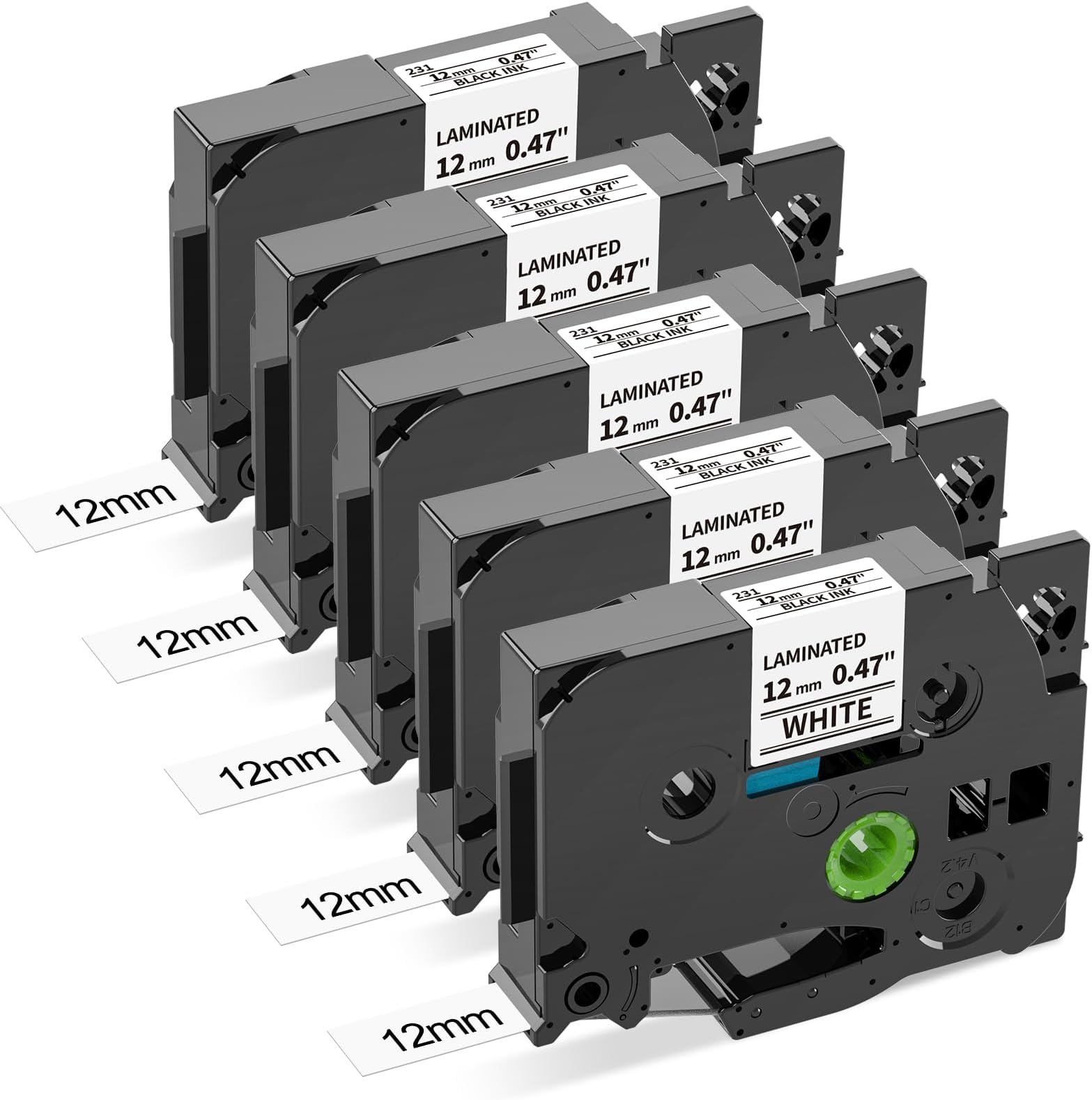 Airmall TZe-231 Label Tape 12mm Replacement for Brother Label Printer ...