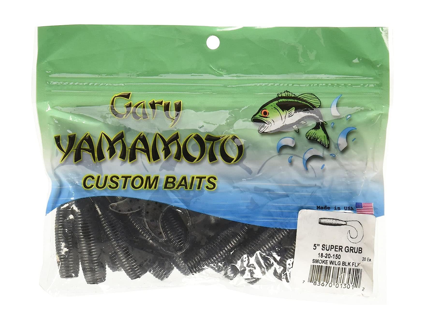 Snapklik.com : Yamamoto 5" Super GRUB Smoke W/Large Black Flake