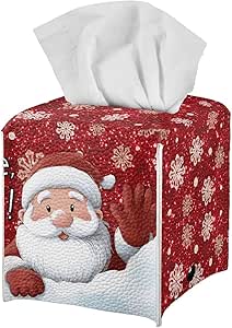 Amazon.com: Fonplted Christmas Tissue Box Cover Cute Santa Tissue Box ...