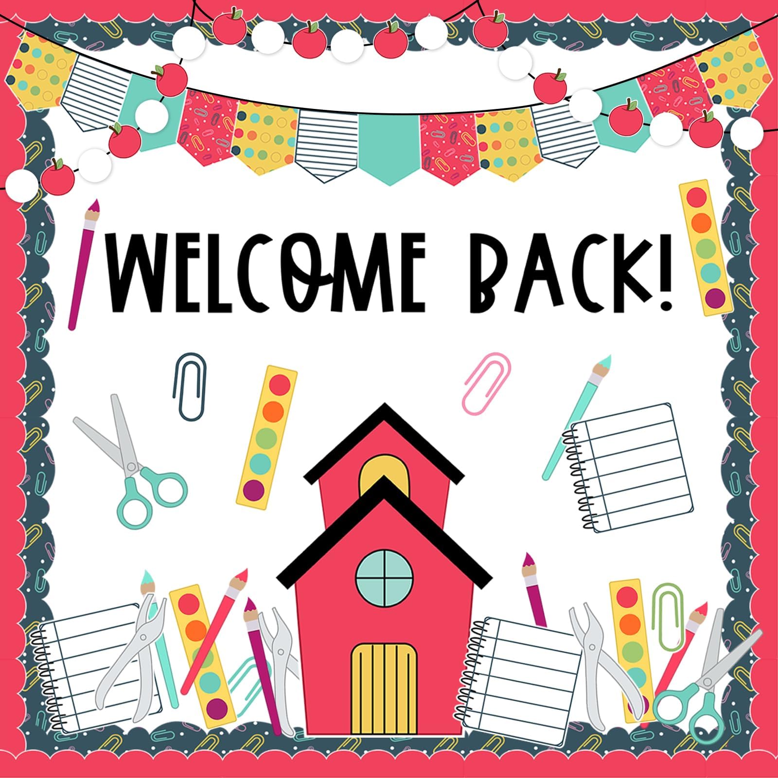 Amazon.com: Whaline 97Pcs Back to School Bulletin Board Decoration Kit ...