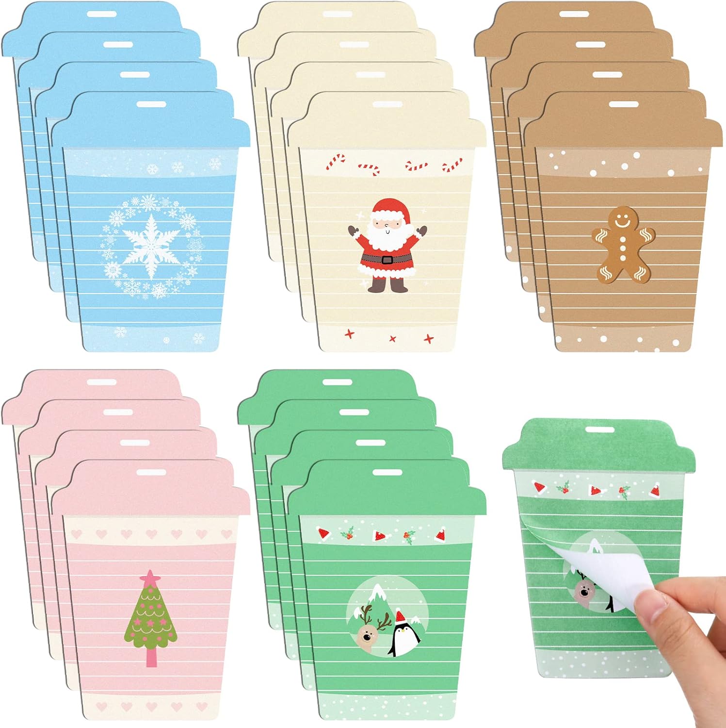 Amazon.com : 400 Sheets Christmas Notepad Set Xmas Santa Claus Elk ...