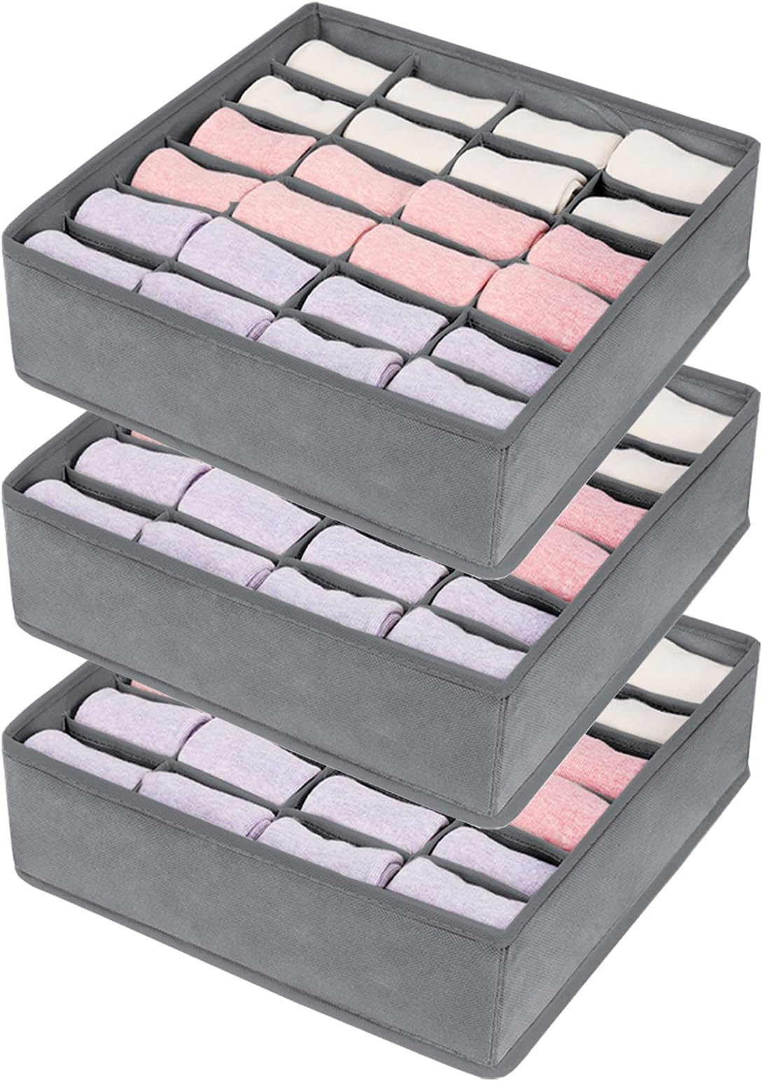 Amazon.com: mDesign Fabric 8-Section Divider Drawer Organizer Bin for ...