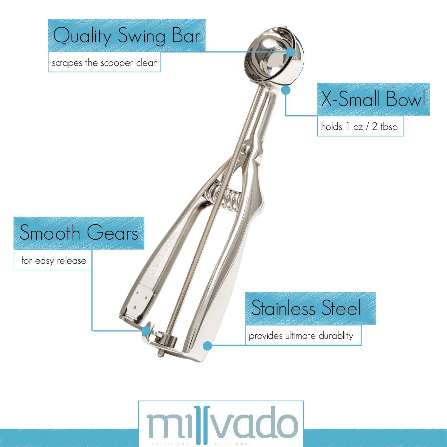 Snapklik.com : Millvado Stainless Steel Ice Cream And Cookie Scoop ...