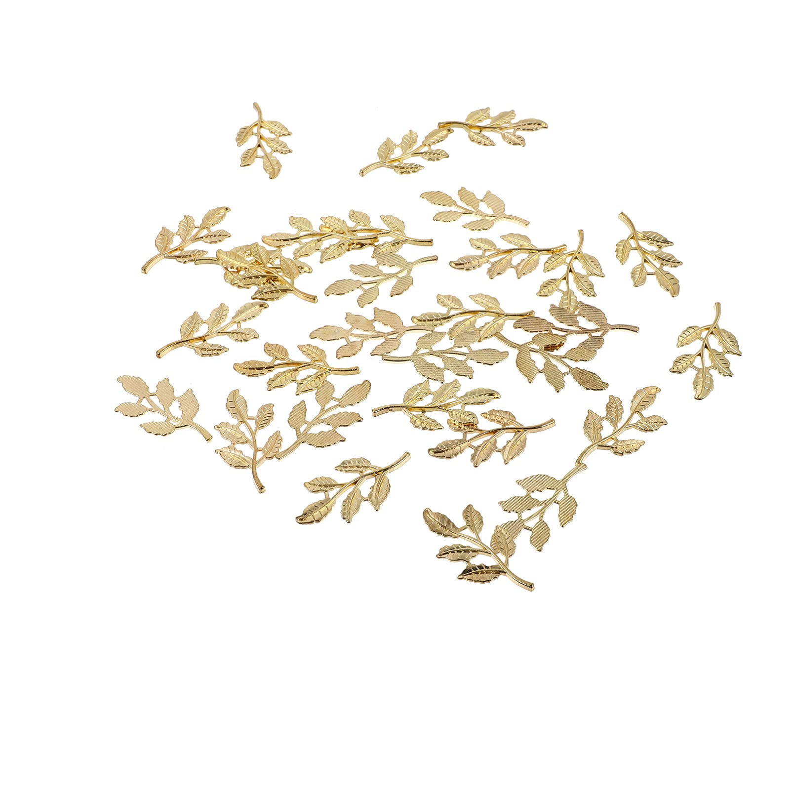 Amazon.com: VALICLUD 30pcs Gold Leaf Embellishments Golden Alloy Leaves ...
