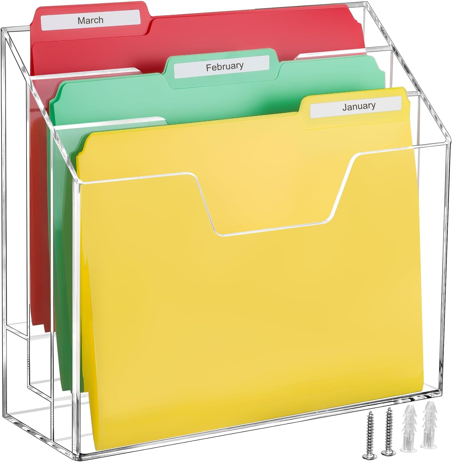 Amazon.com : BEYGORM Acrylic File Folder Holder Organizer, 3 Tiers ...