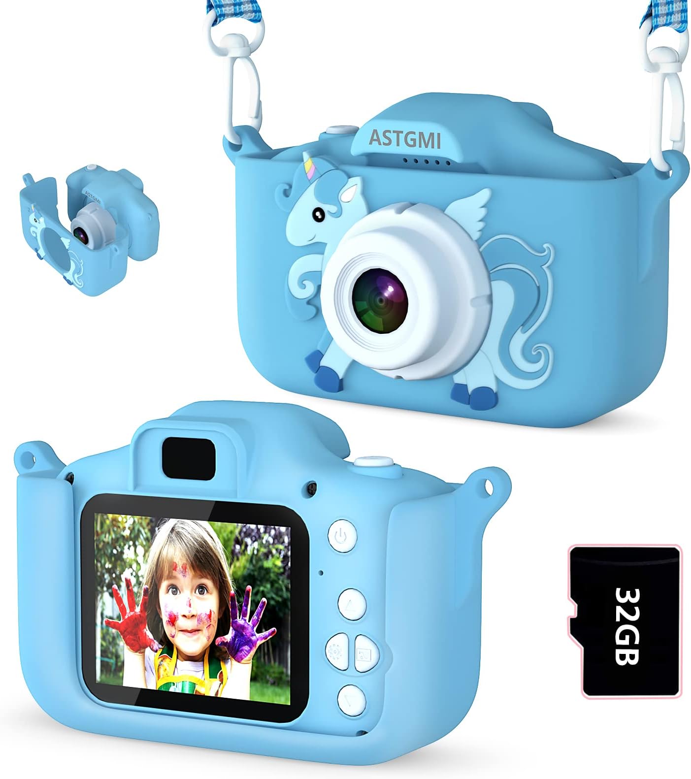 ASTGMI Macchina Fotografica Bambini, 12MP Mini Ricaricabile Fotocamera ...