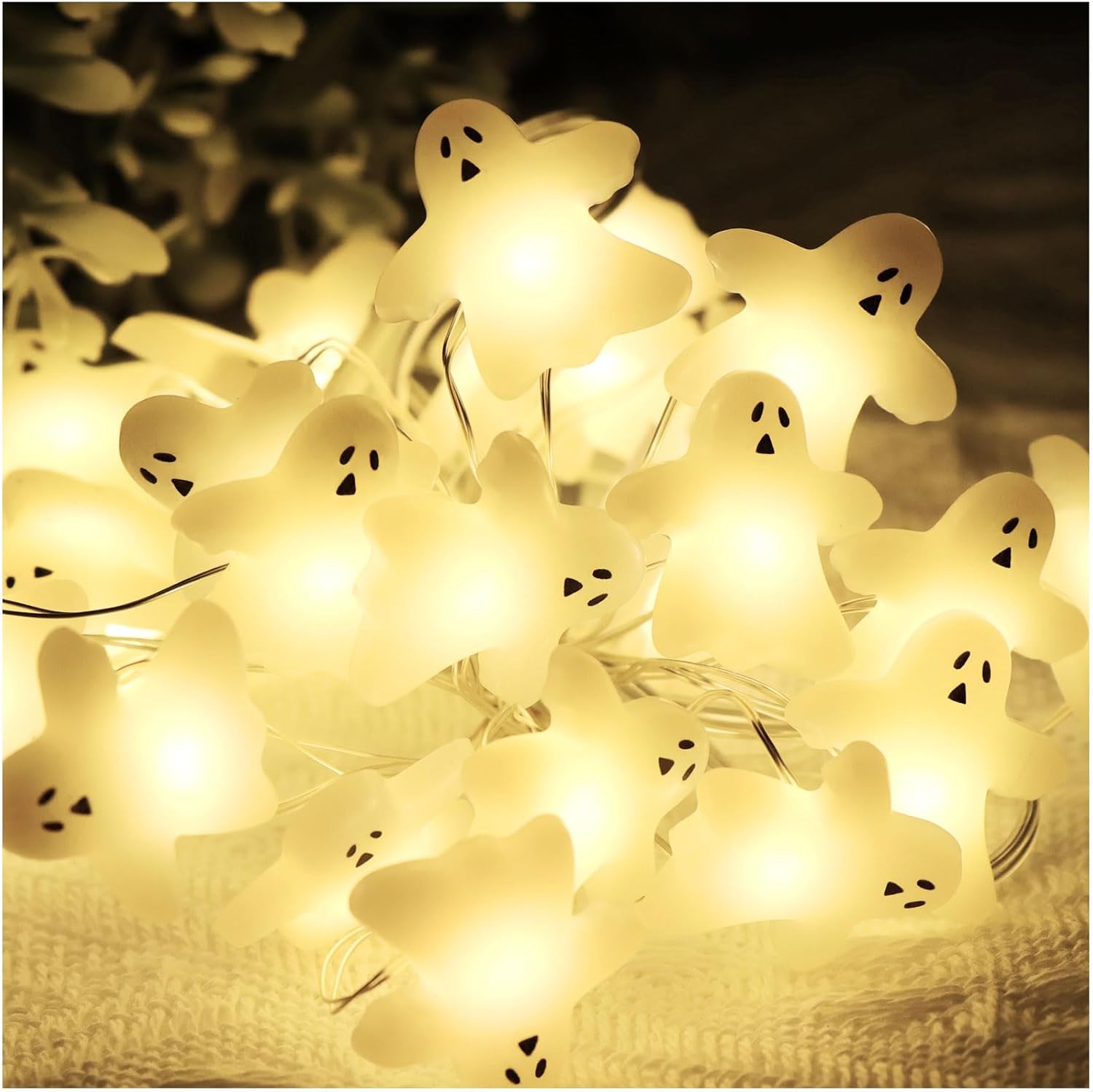 Amazon.com: Elsqolro Halloween Ghost LED String Lights 10ft 30 LEDs ...