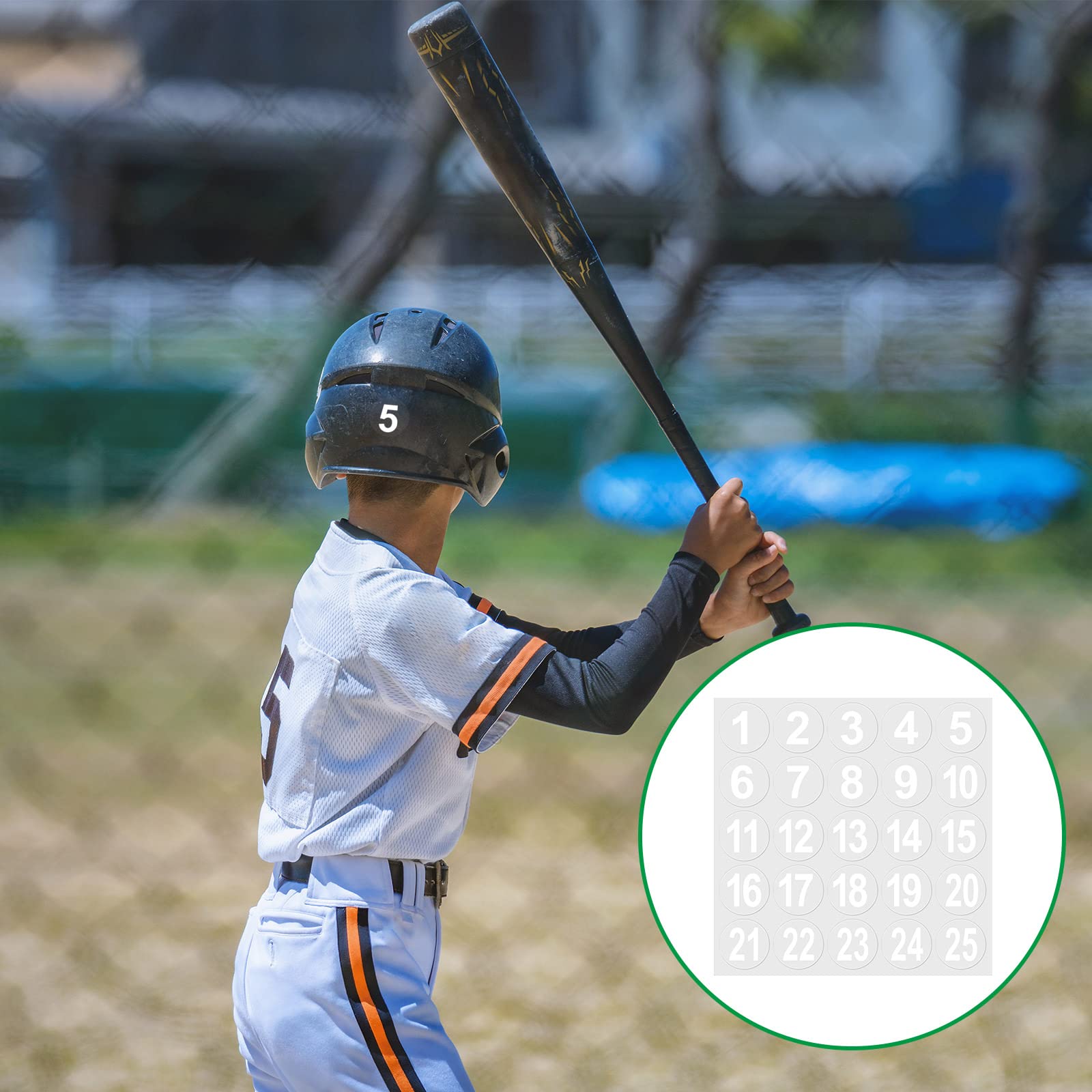 Snapklik.com : Teling 400 Pcs Sports Helmet Numbers Sticker 1.5 Inches ...