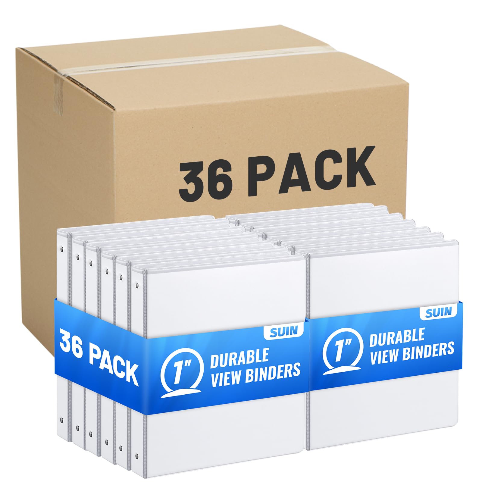 Amazon.com : SUIN 0.5''/1'' 3 Ring Binder -0.5/1 inch View Binders with ...