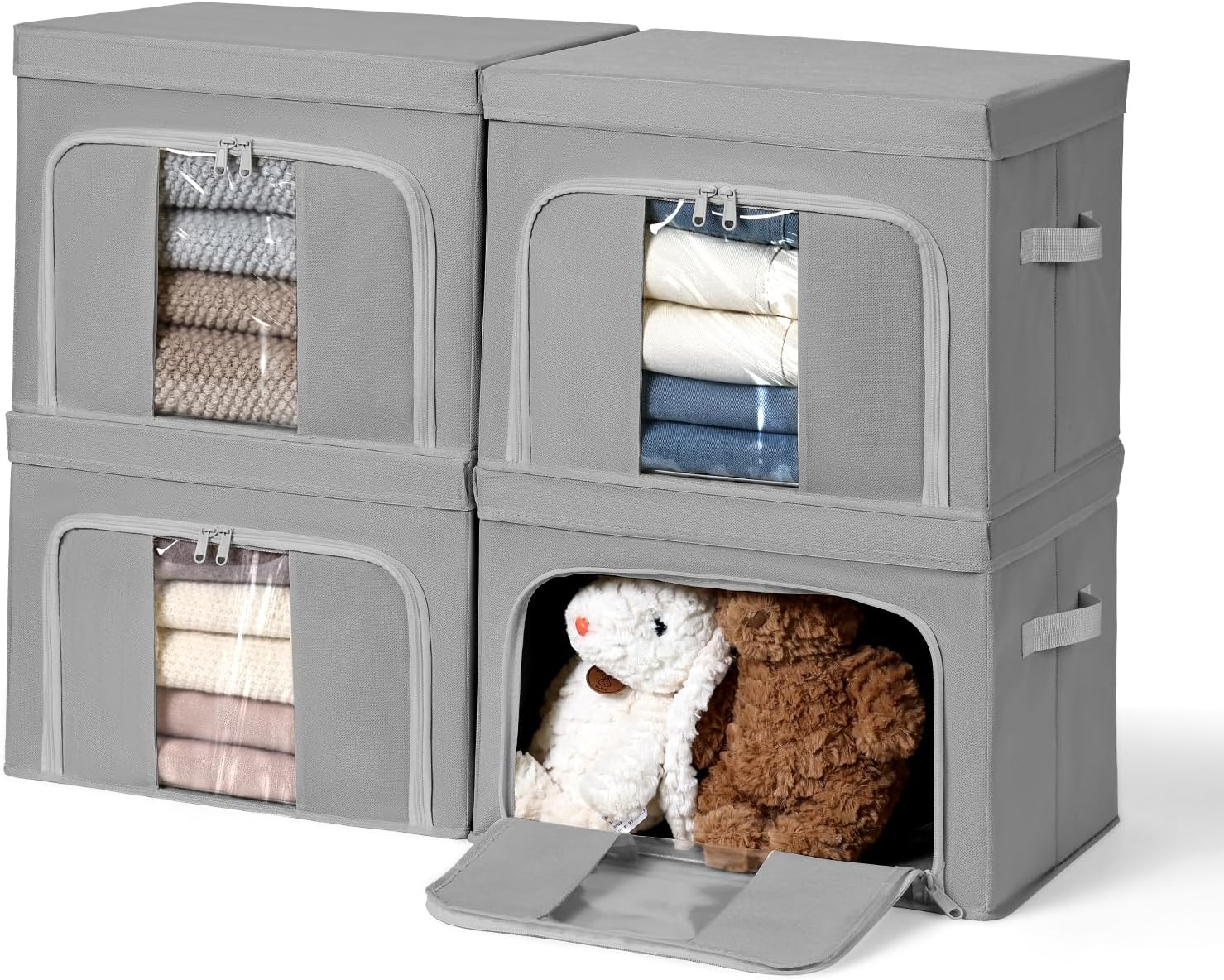 Amazon.com - DIMJ Clothes Storage Boxes with Lids - Closet Organizers ...