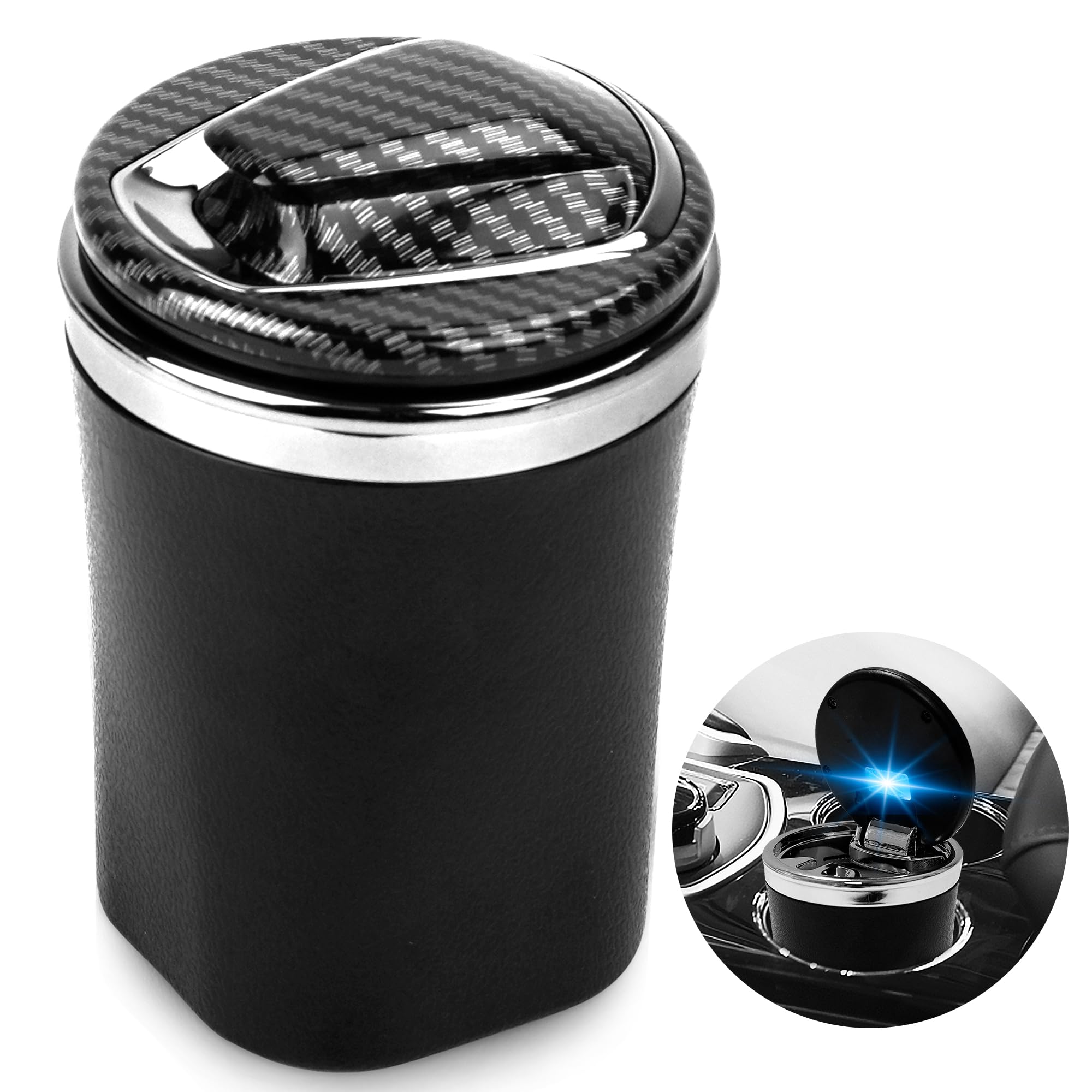 Amazon.com: Kaisiking Car Ashtray with Lid Smell Proof, Portable Ash ...