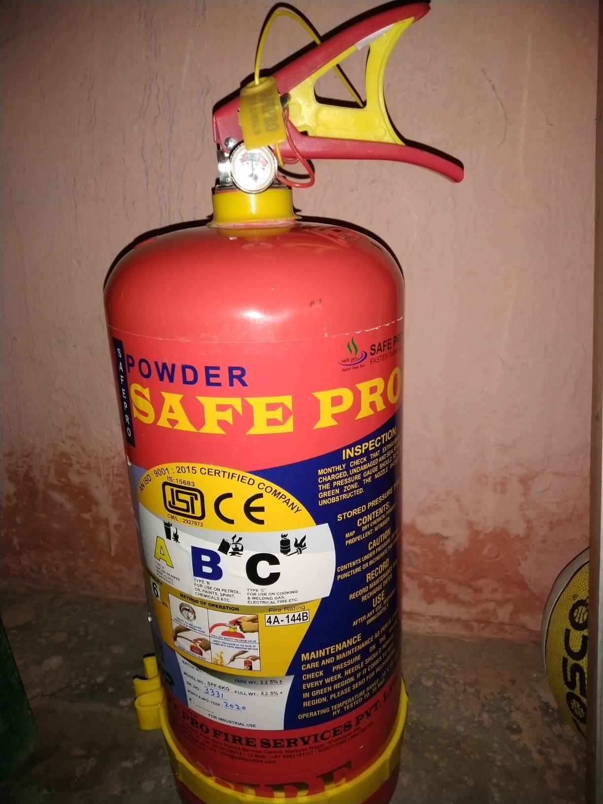 Safe Pro ABC Powder Type Fire Extinguishers Capacity 6kgs. : Amazon.in ...