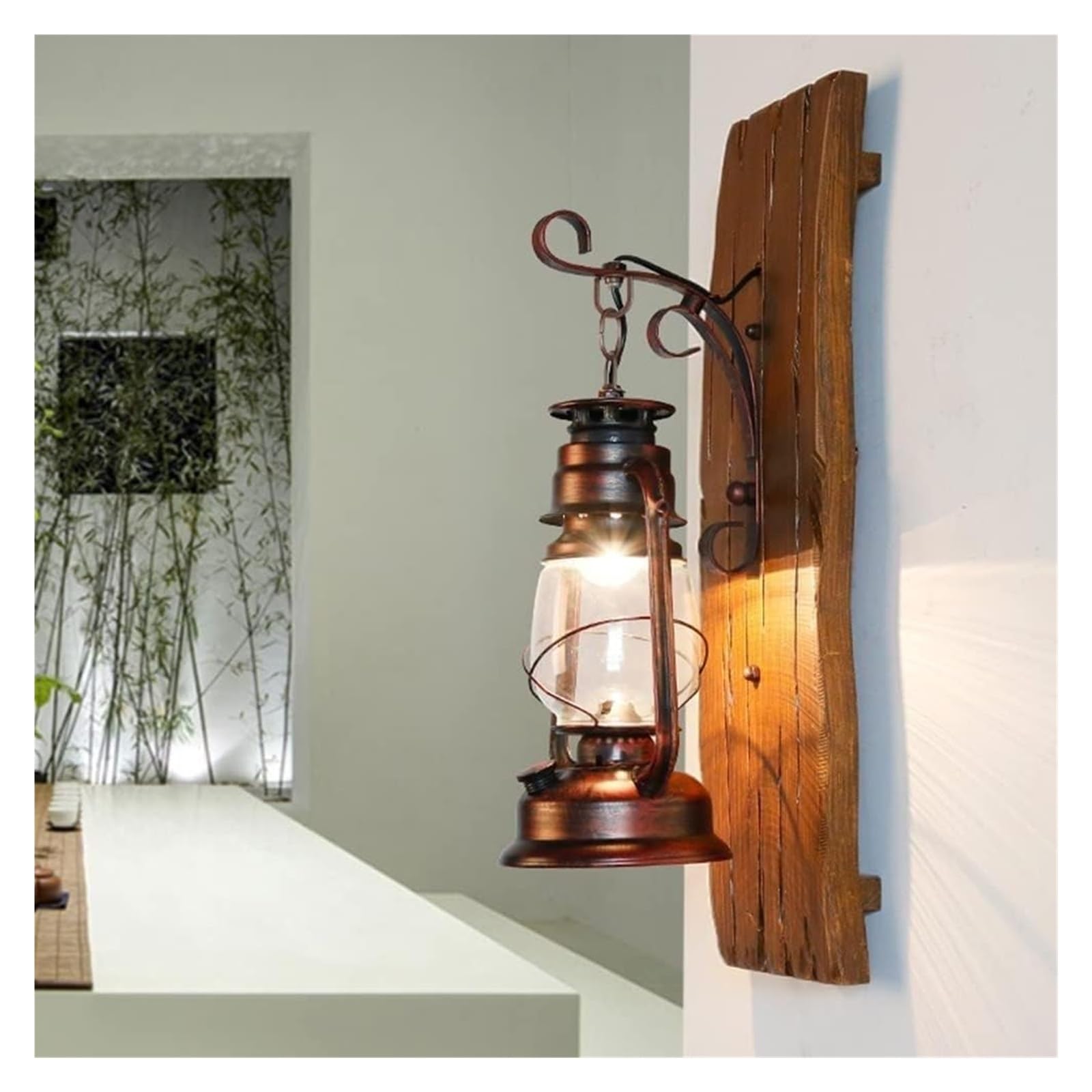 Wood Wall Oil Lamp Holders