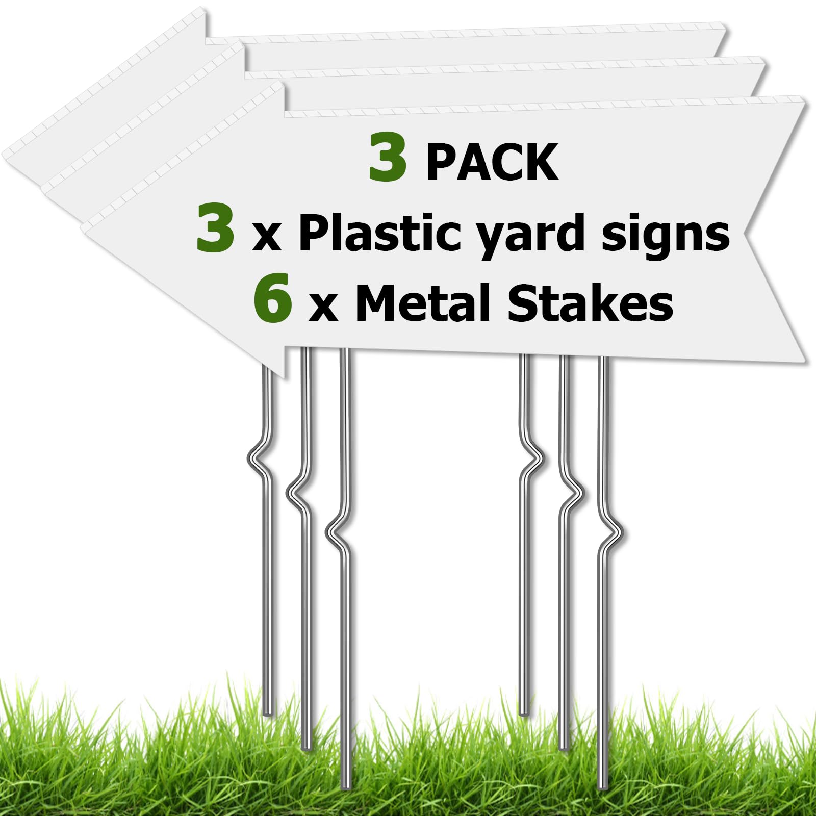 Amazon.com : Gtongoko Blank Arrow Signs with Stakes, 3 Set 13.8 x 5.5 ...