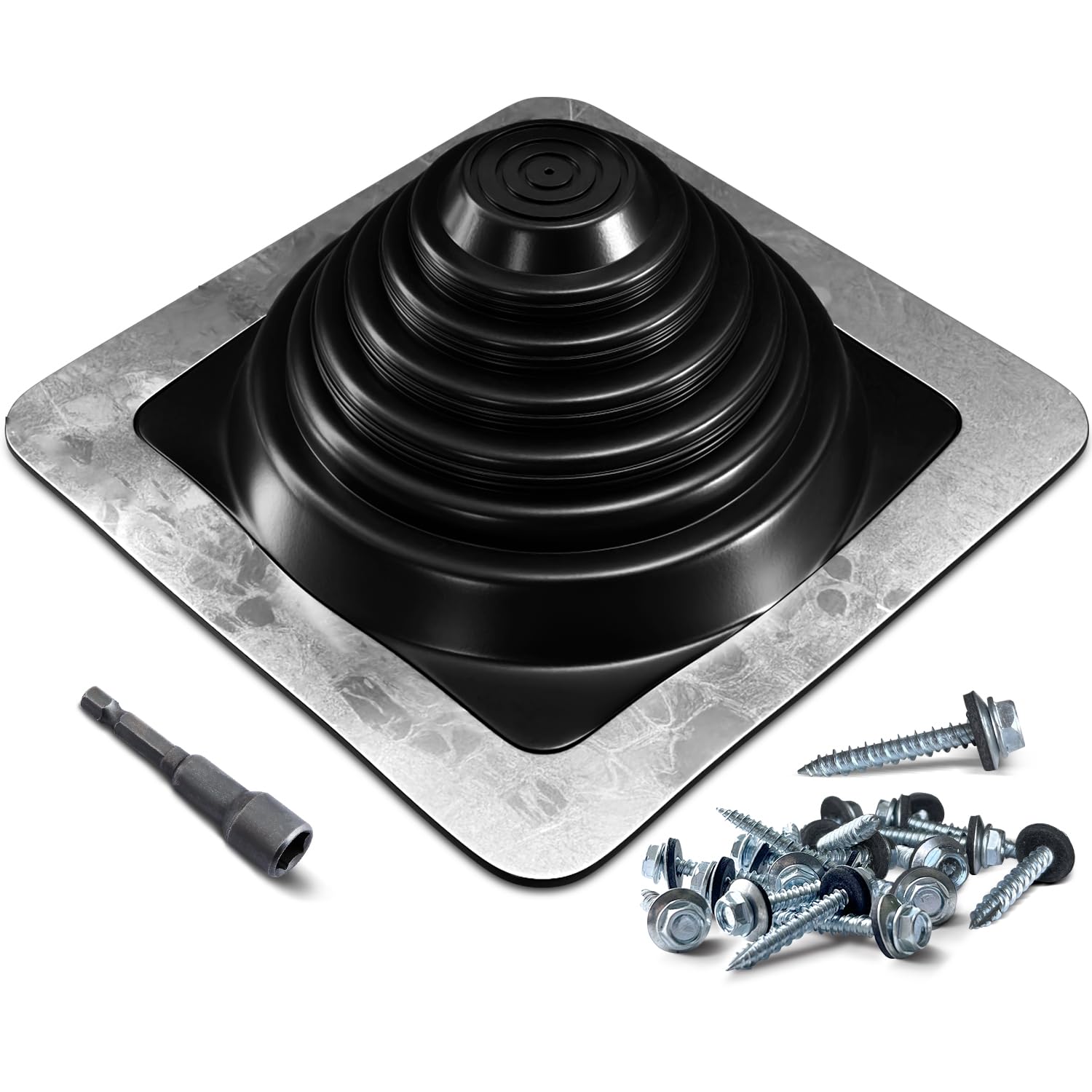 Snapklik.com : #3 EPDM Metal Roof Pipe Boot, Flexible Roof Jack ...