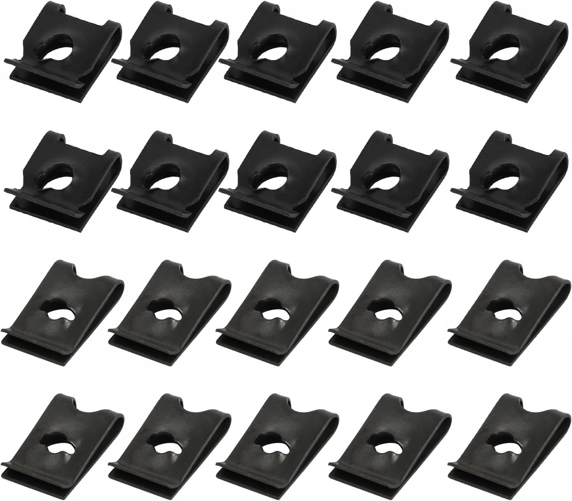 uxcell® 20pcs Spring Steel Speed Fastener U Nut Clip Black for M5 / ST4 ...