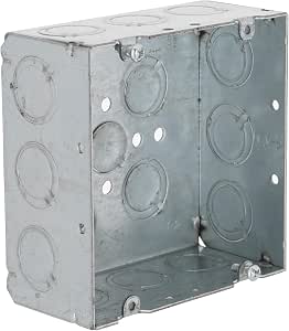 RACO 8257SP 4-11/16 in. Welded Square Box, 2-1/8 in. Deep with One 1/2 ...