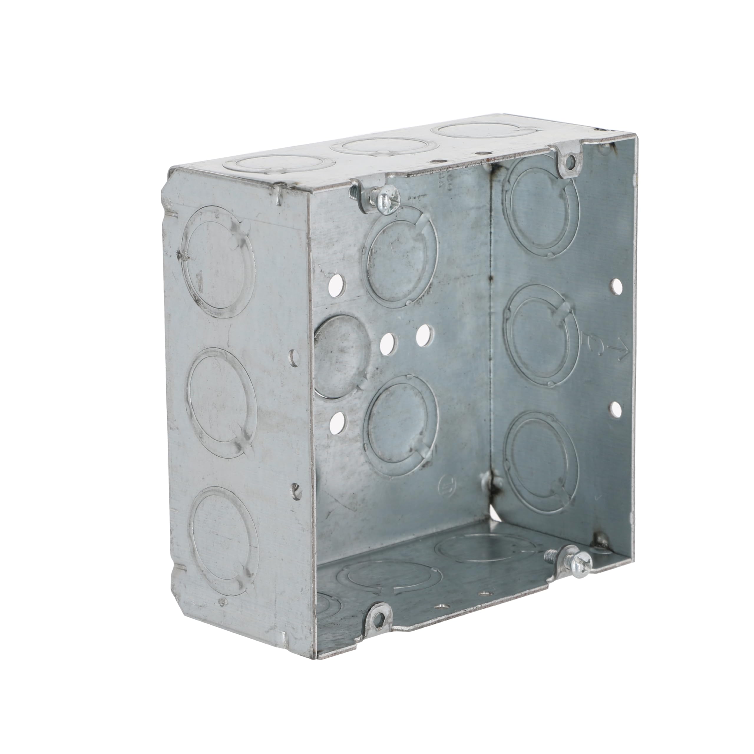 RACO 8257SP 4-11/16 in. Welded Square Box, 2-1/8 in. Deep with One 1/2 ...