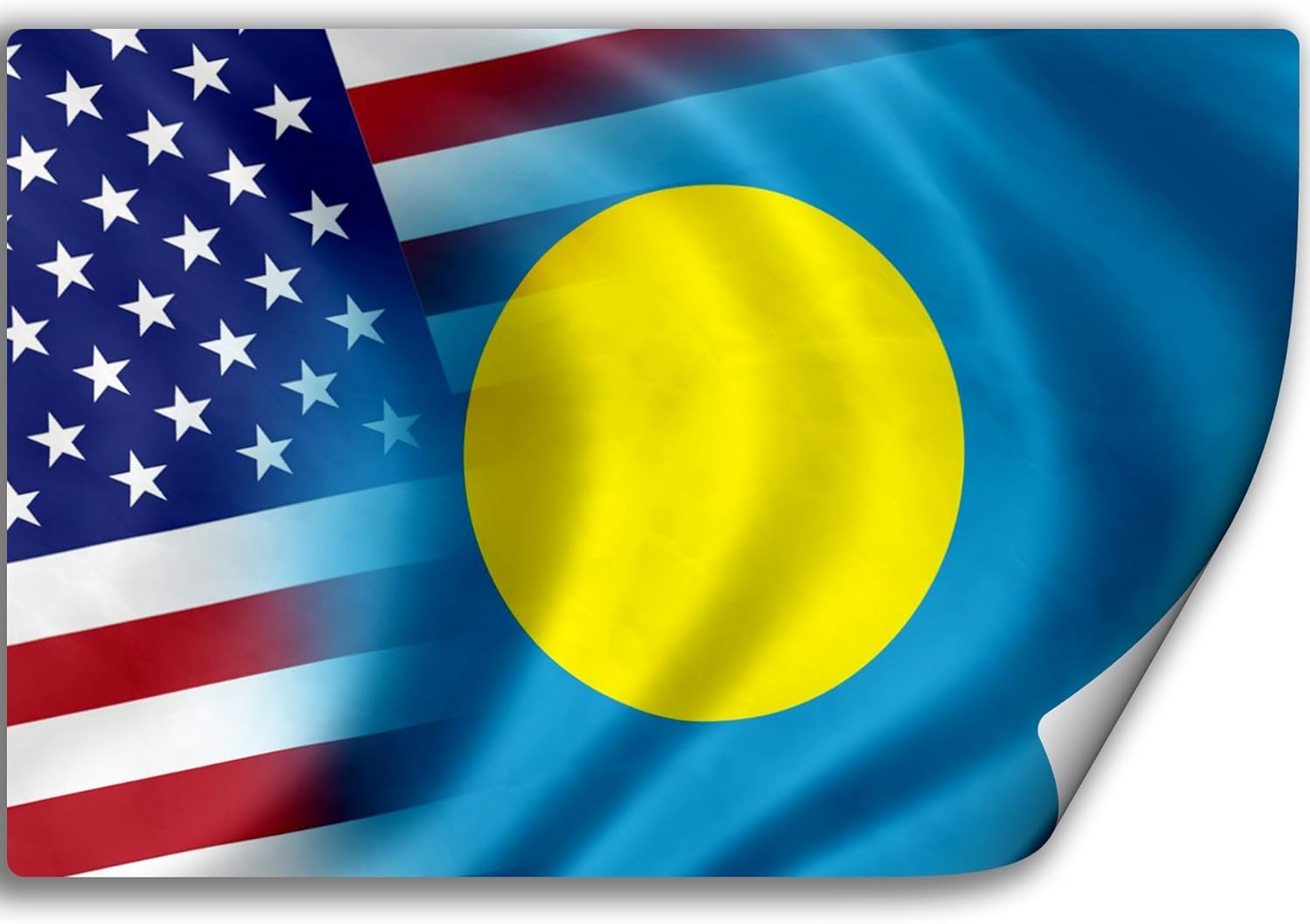 Amazon.com: Sticker (Decal) with Flag of Palau and USA (Palauan ...