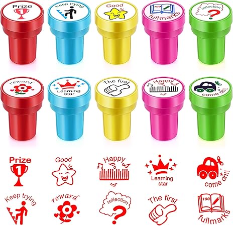 Amazon.com : cobee Teacher Reward Stamps, 10 Pieces School Grading ...