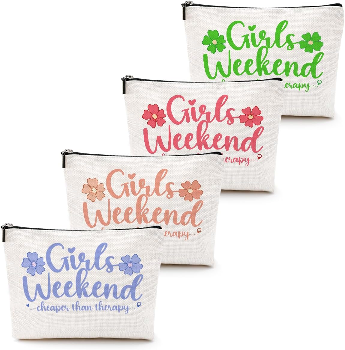 Amazon.com: CQM 4 Pcs Girls Weekend Gifts Girls Trip Makeup Bag Girl ...