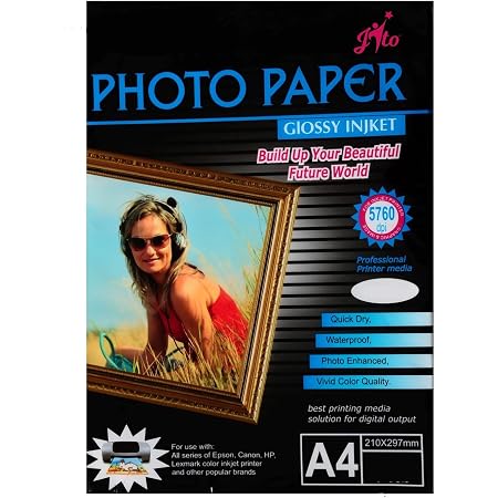 Jito JT 180-50 Glossy Photo Paper, 180 gsm, 50 Sheets A4 Size : Amazon ...