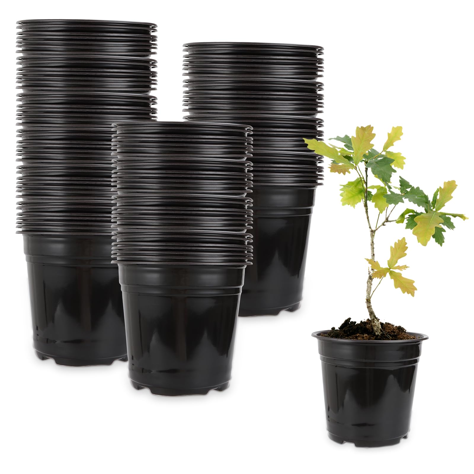 VIDETOL 50 PCS Plastic Plant Pots, 3 Litre Plant Pots Outdoor & Indoor ...