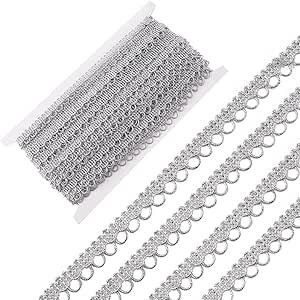 Amazon.com: GORGECRAFT 20 Yards 0.39 Inch Silver Gimp Braid Trim ...