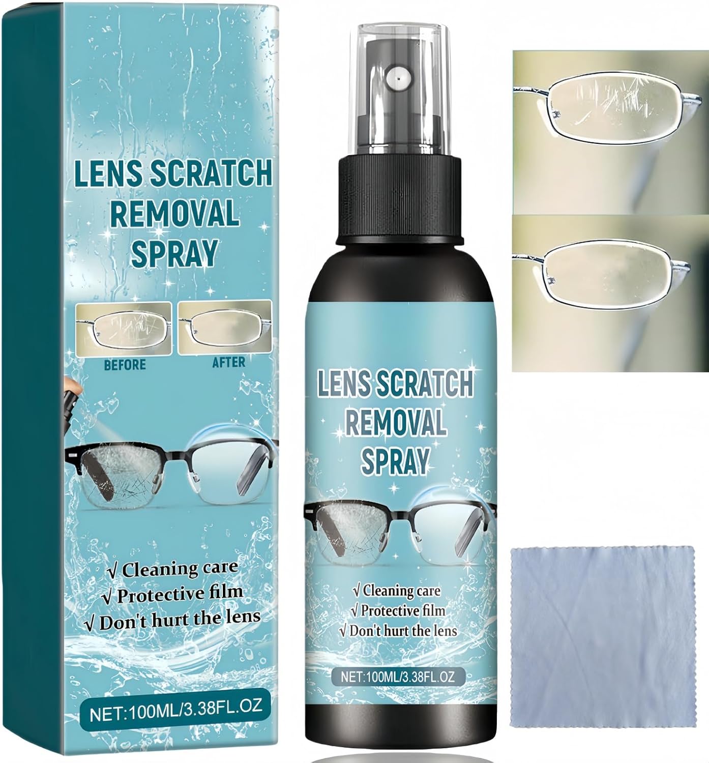 Glasses Scratch Remover Spray & Glass Cleaner Kit,Lens Scratch Removal ...