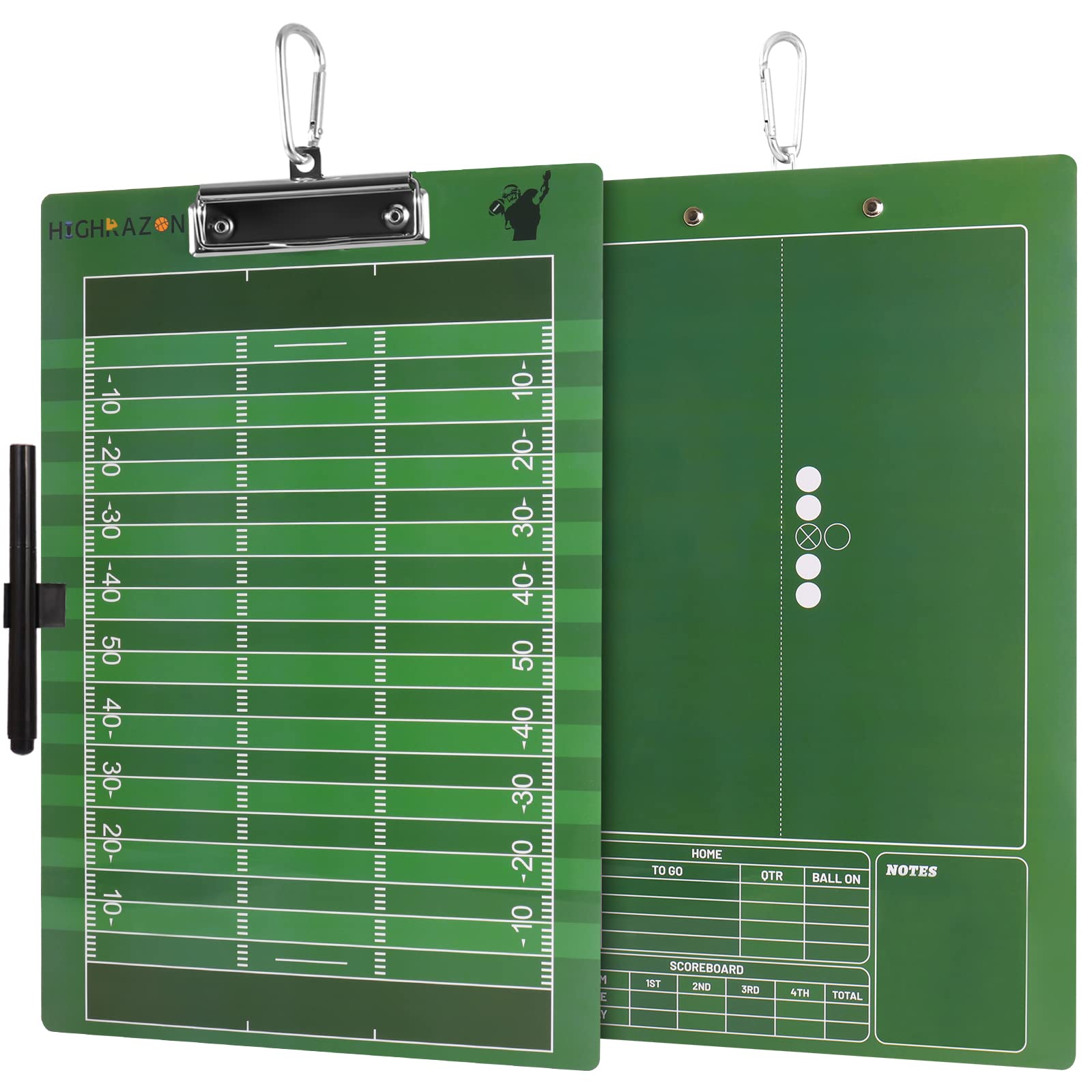 Snapklik.com : HIGHRAZON Football Coaches Clipboard, Green Double-Sided ...