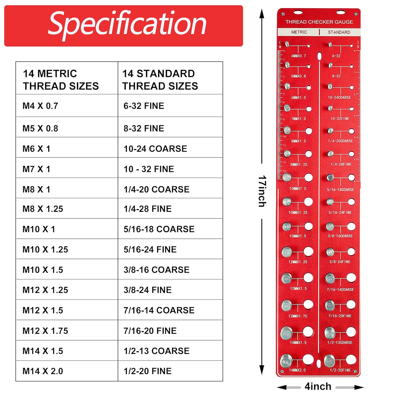 Snapklik.com : QGKPL 28 Nut And Bolt Thread Checker, Bolt And Nut ...